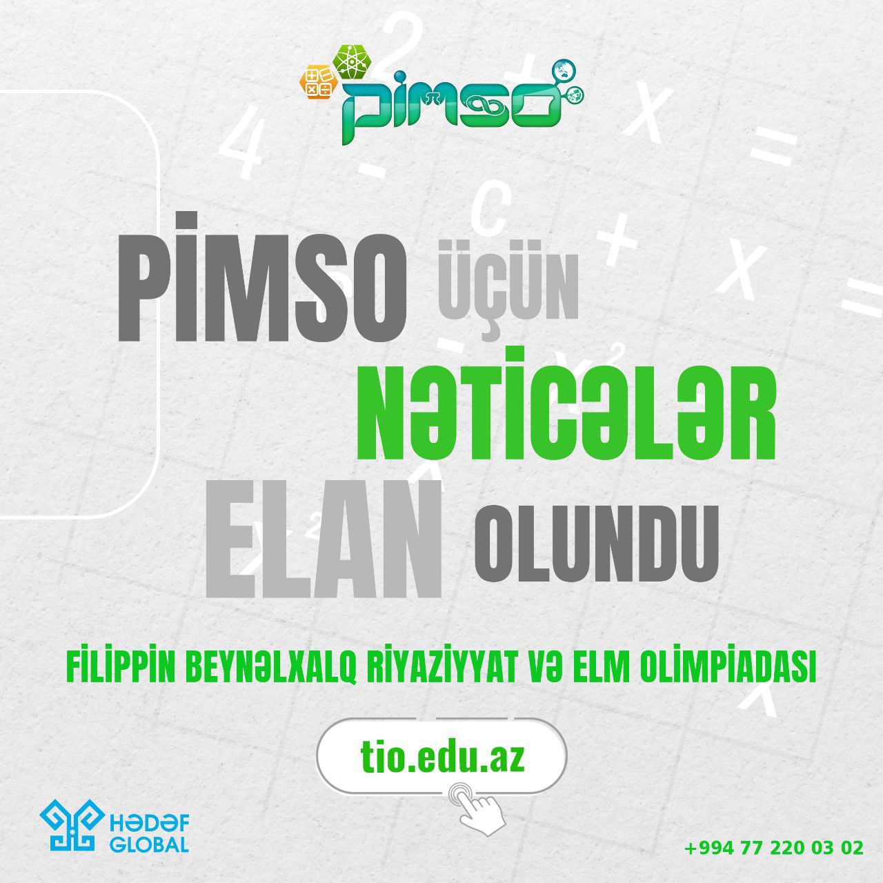 PİMSO-nun imtahan nəticələri müəyyənləşib. - Hədəf Olimpiada Mərkəzi